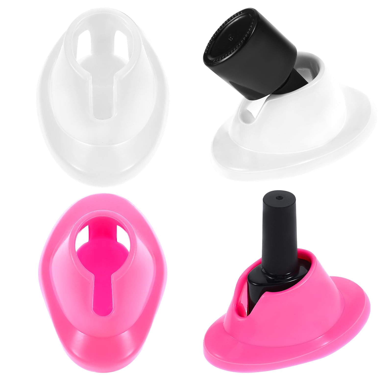COMNICO 4Pcs Nail Polish Bottle Holder, Anti-spill Bottle Stand Soft ...