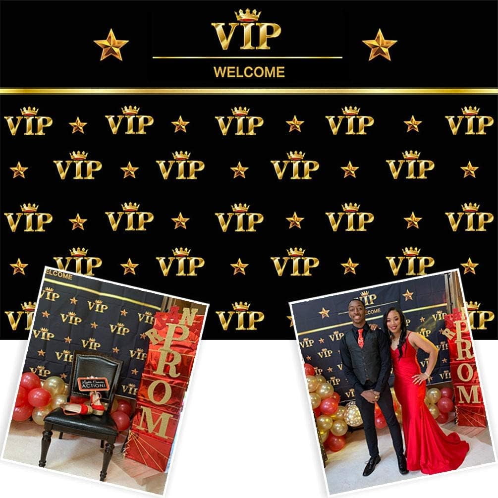 COMOPHOTO VIP Photography Backdrop Royal Crown Black Gold Baby ...