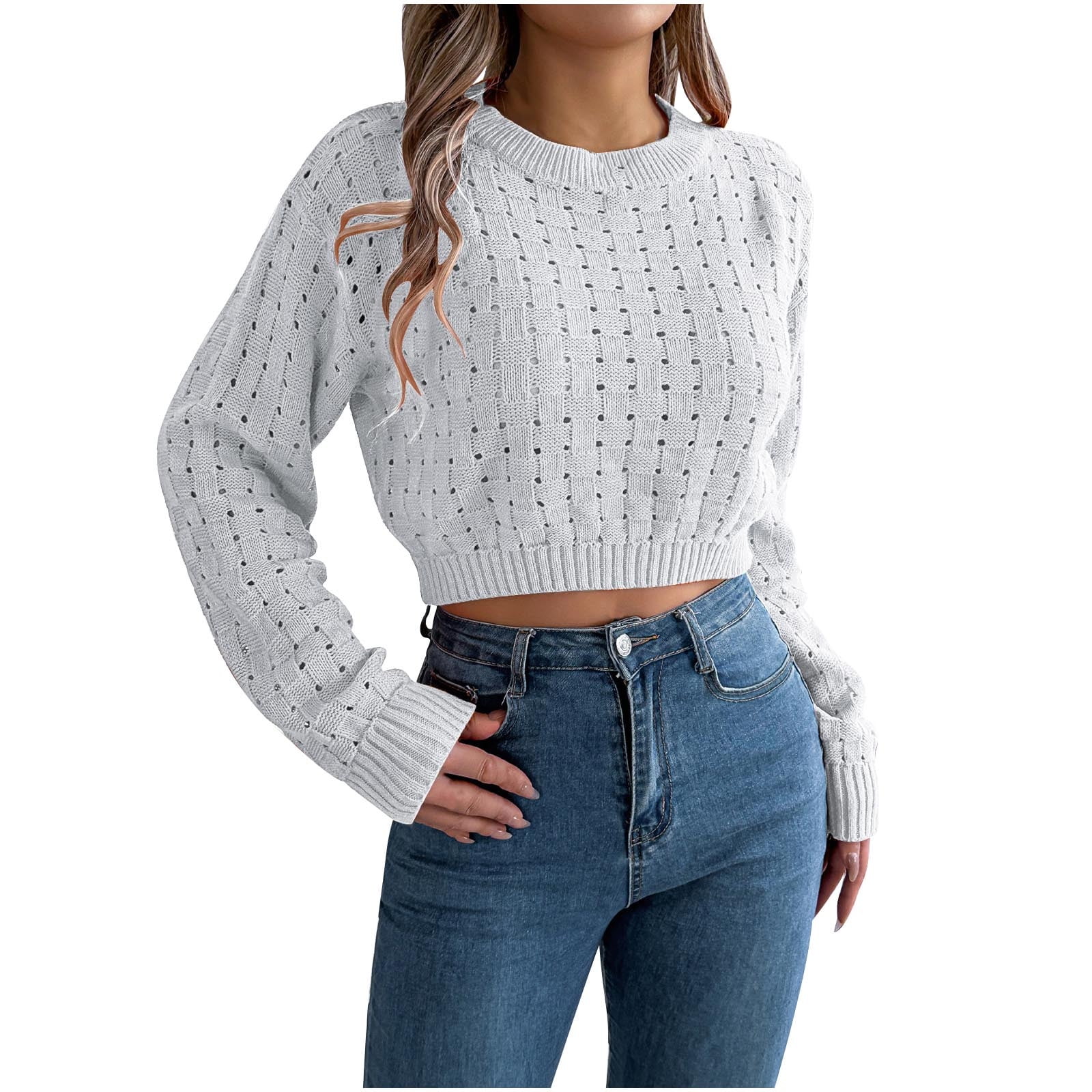 COMOREBI Blouses for Women Dressy Casual Knitted Hollow Backless ...