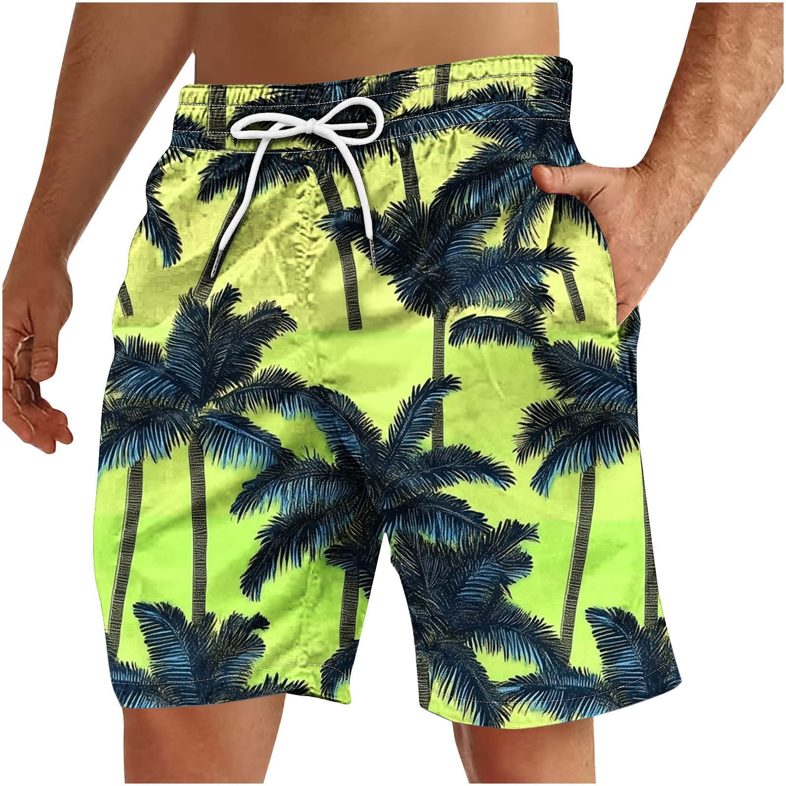 COMOREBI Men's Colorful Print Beach Shorts Drawstring Design,Practical ...