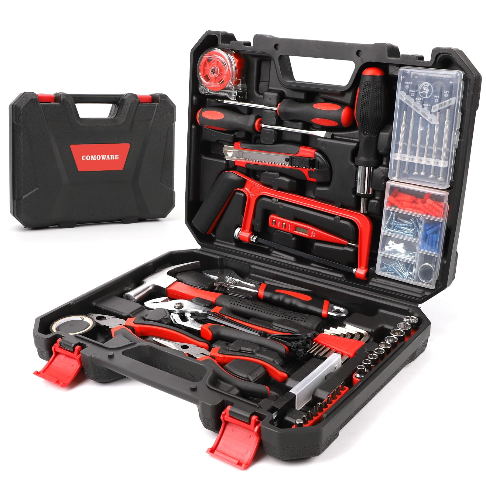 COMOWARE 177 Pcs Home Tool Kit - Basic Household Hand Tool Set, Truck ...