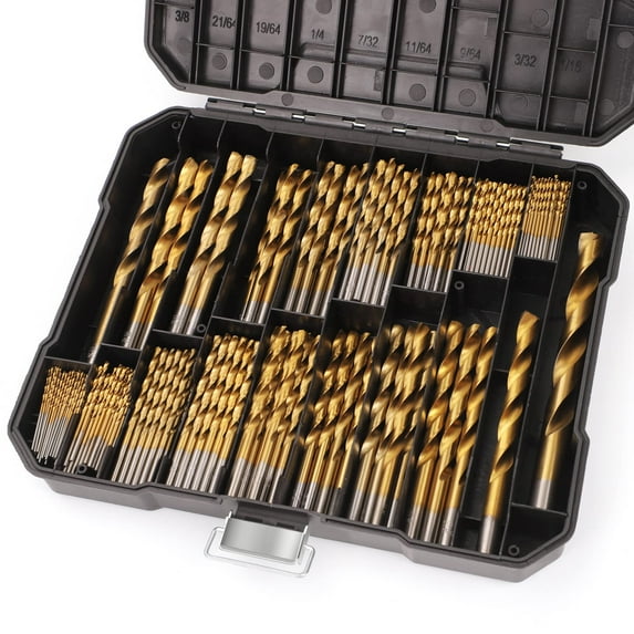 COMOWARE 230 Pcs Titanium Coated Drill Bit Set for Wood, Metal, Plastic ...