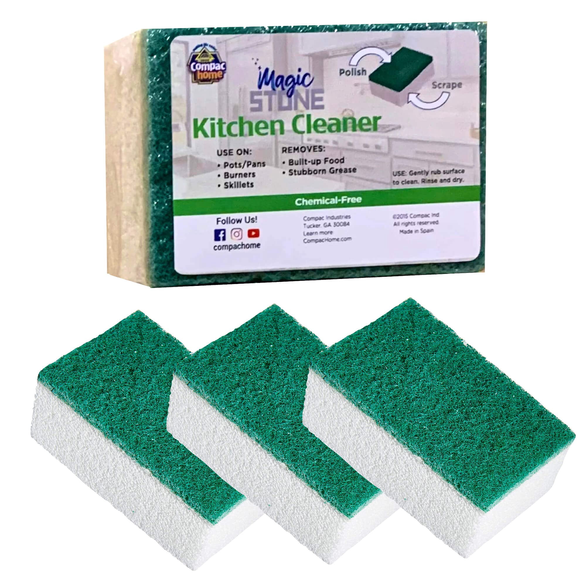 COMPAC HOME Magic-Stone Kitchen Cleaner Scrub - 2-Sided Scouring Stone ...