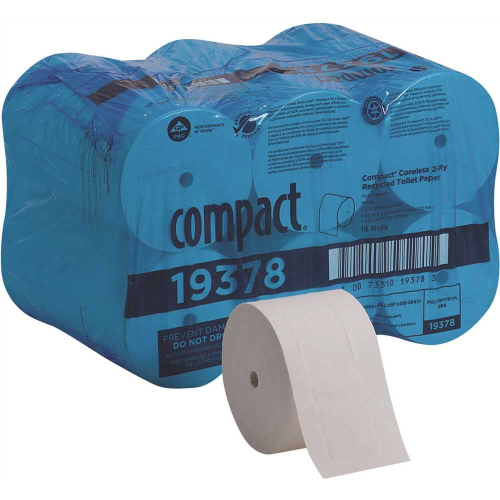 COMPACT 19378 White Coreless 2-Ply High Capacity Toilet Paper - pack of ...