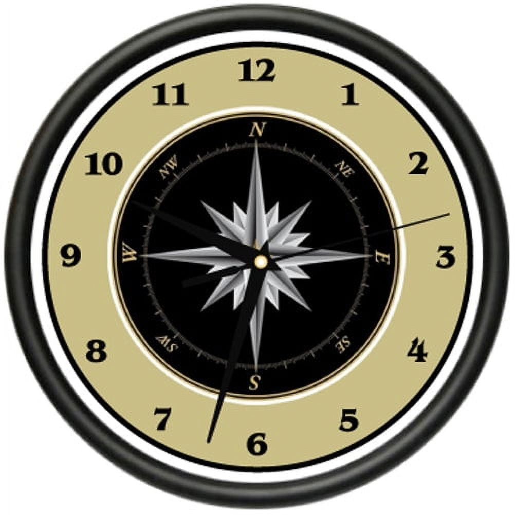 COMPASS Wall Clock navigation north south east west direction gag gift ...