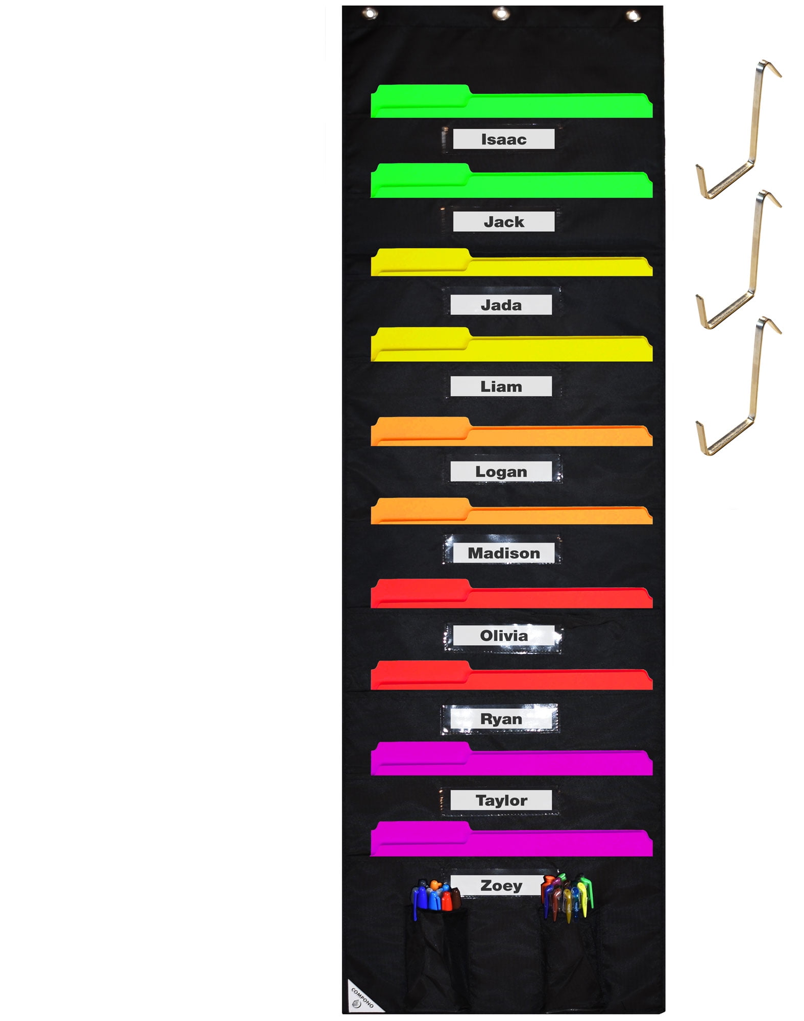 COMPONO Wall Storage Pocket Chart File Organizer with FREE BONUS 3 Door ...