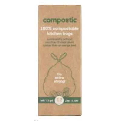 COMPOSTIC TRASH BAGS COMPOST KIT 13 Gallon 12 Bags (Pack of 12 ...