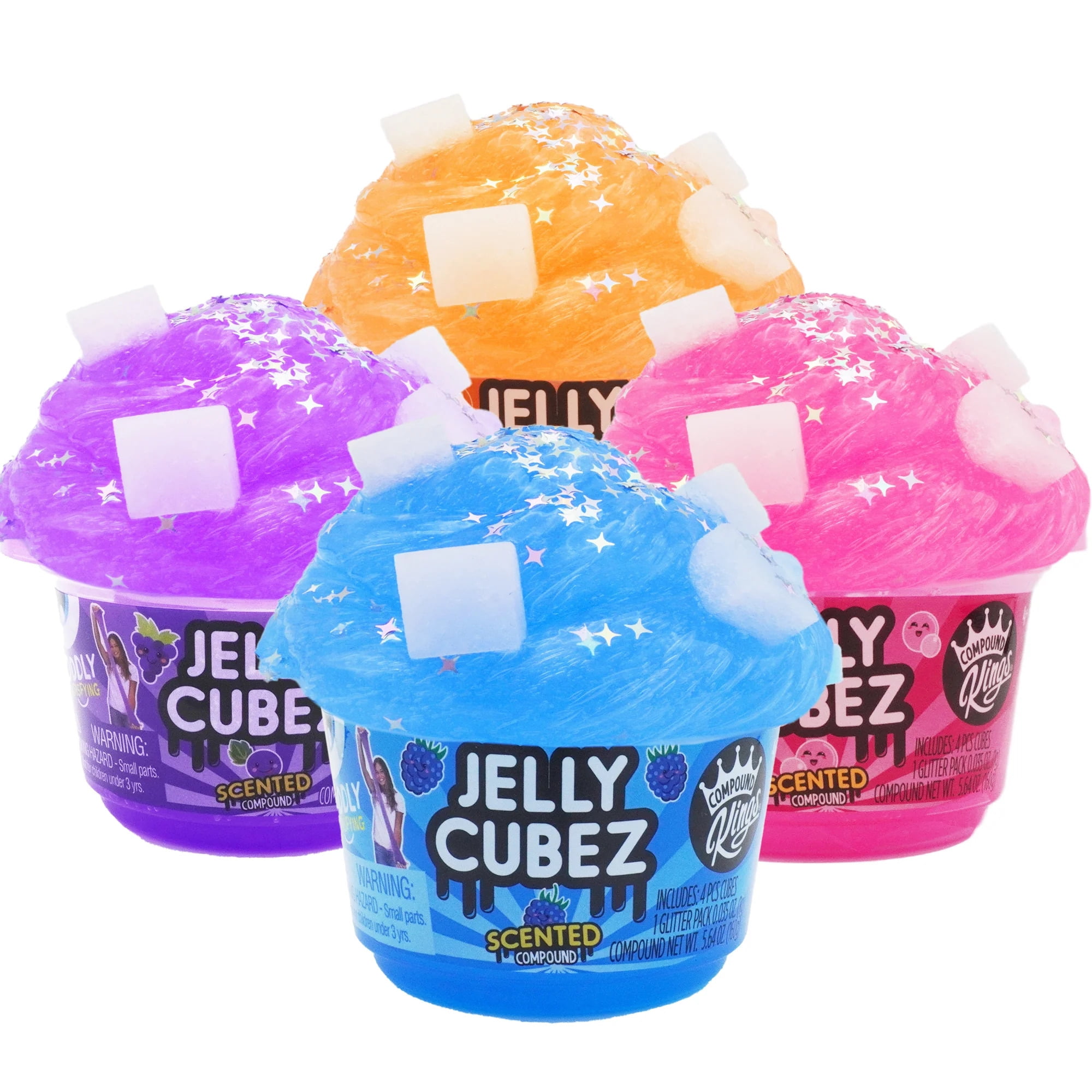 COMPOUND KINGS - 4 pack Jelly Cubes Slime Yo Cup Bundle - Pink, Orange ...