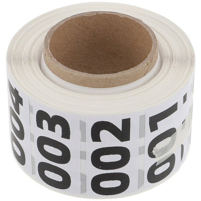COMPUKAS 1 Roll Number Label Stickers for Inventory Management 40mm x ...