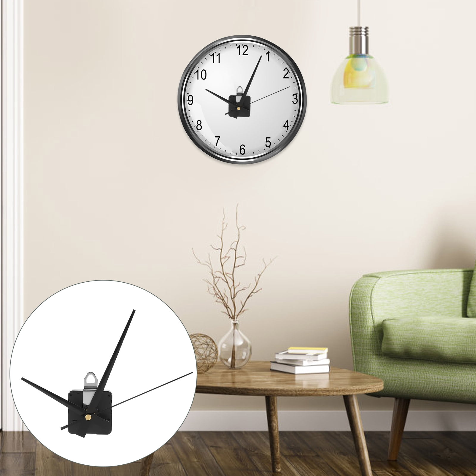 COMPUKAS 1 Set Clock Movement Replacement Kit Black Plastic for DIY ...