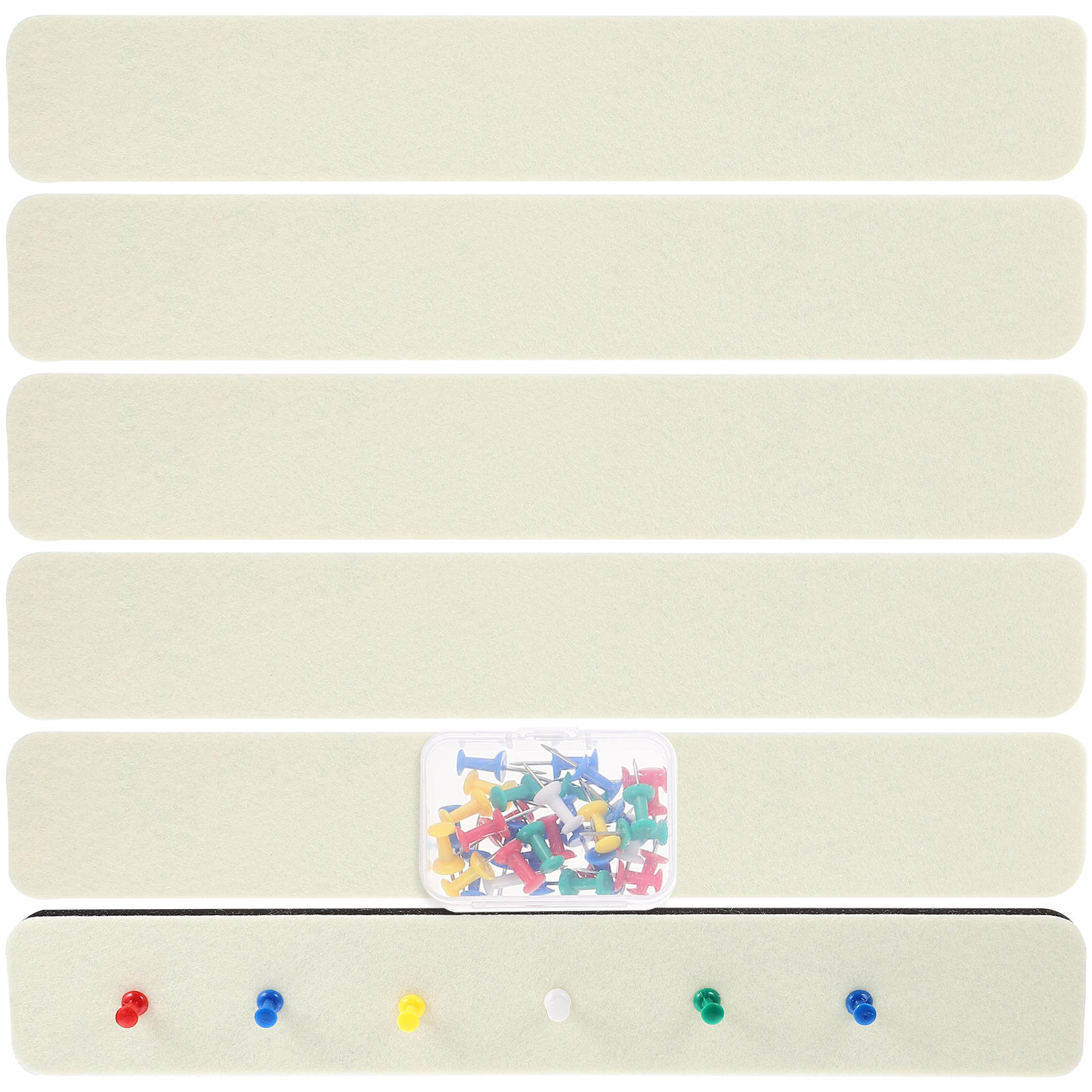 COMPUKAS 1 Set White Felt Pin Board p Rectangular Self Adhesive Memo ...