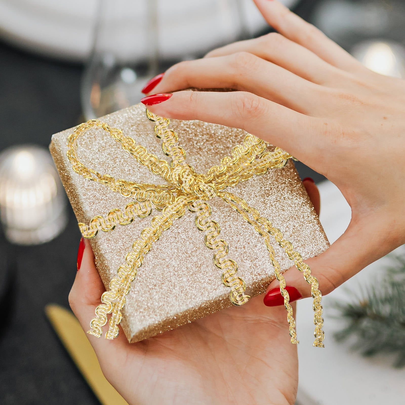 COMPUKAS 1 Set Gold Braided Gimp Trim Polyester Upholstery Edging Trim ...