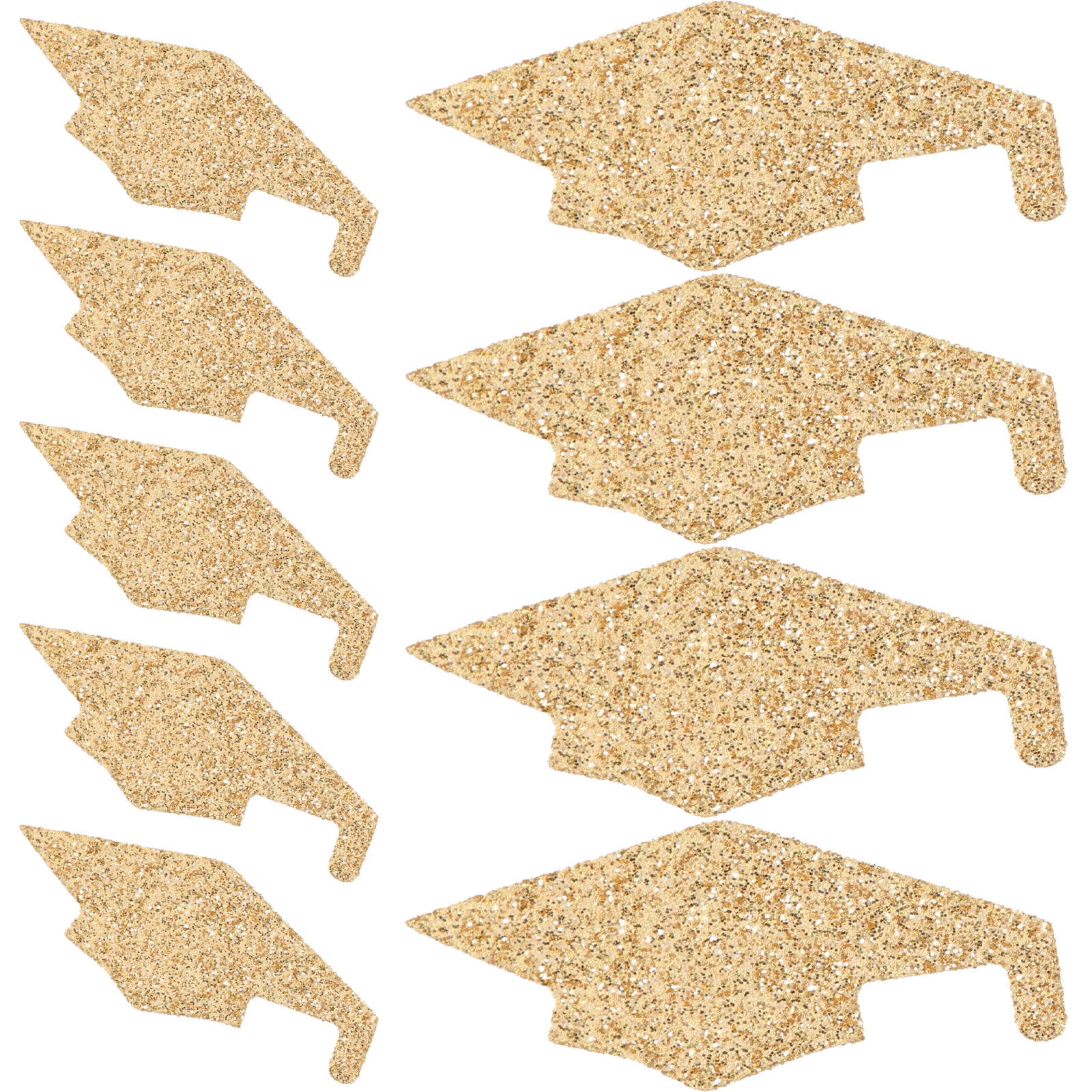COMPUKAS 1 Set Graduation Caps Confetti Golden 5.8X2.5CM Non Woven ...