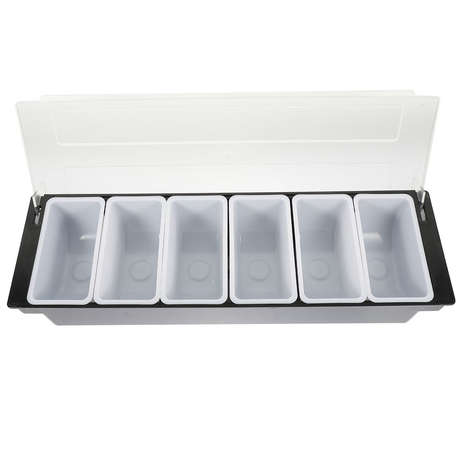 COMPUKAS 1 Set Multi Compartment Food Container Black Plastic ...