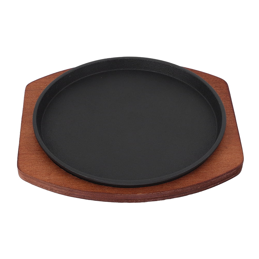 COMPUKAS 1 Set Round Dinner Serving Tray Cast Iron Fajita Skillet For ...