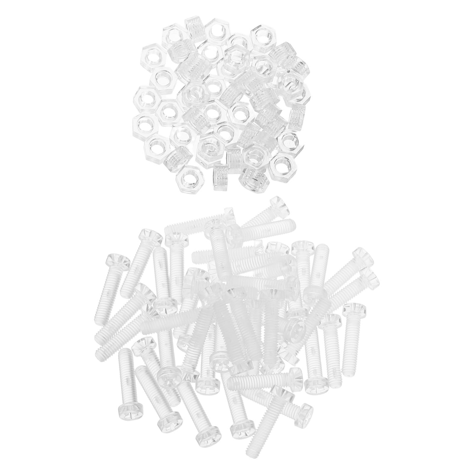 COMPUKAS 1 Set Transparent Plastic Screw Nuts Kit Clear Fasteners for ...