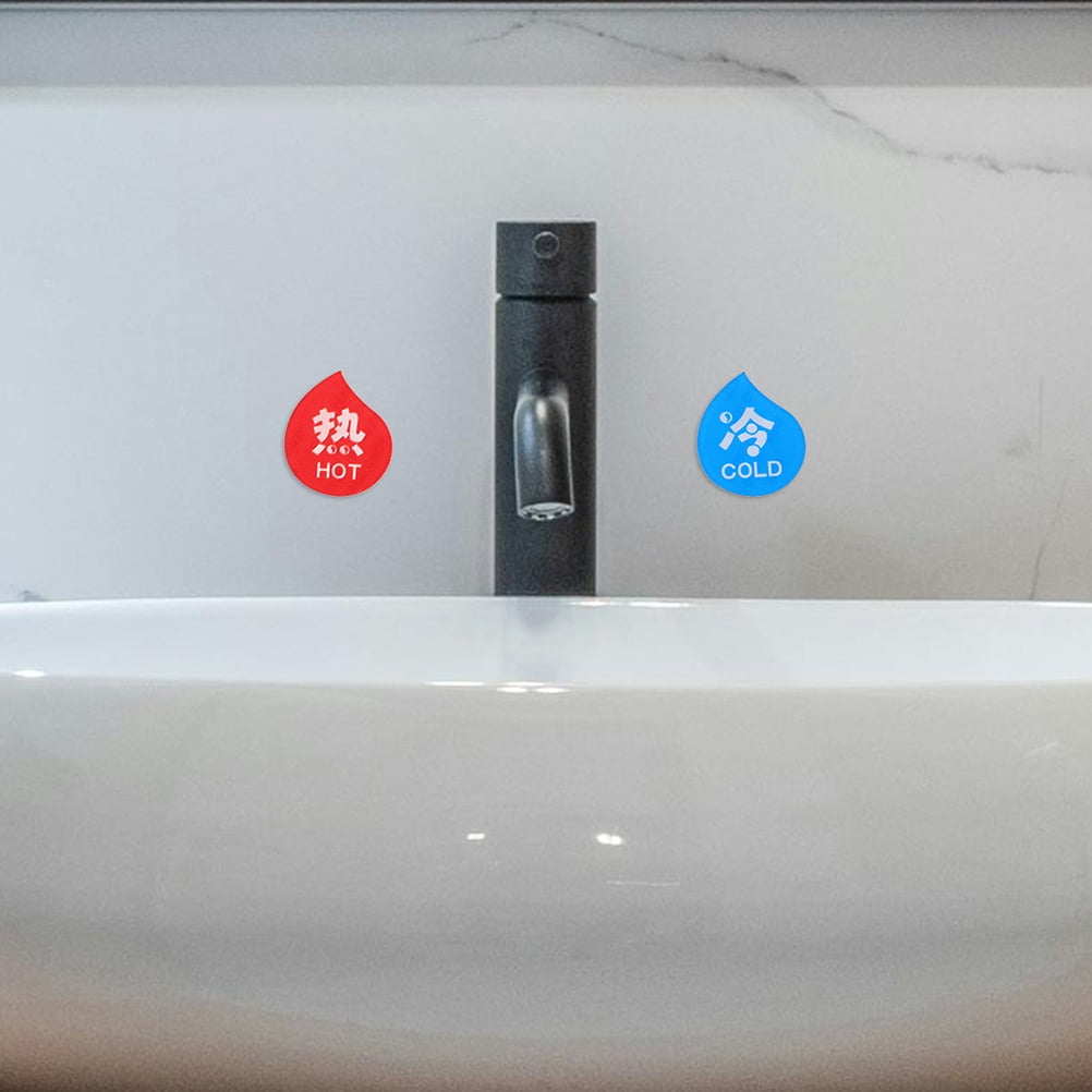 COMPUKAS 10 Pairs Safety Indicator Signs for Faucet Marking in Hotels ...