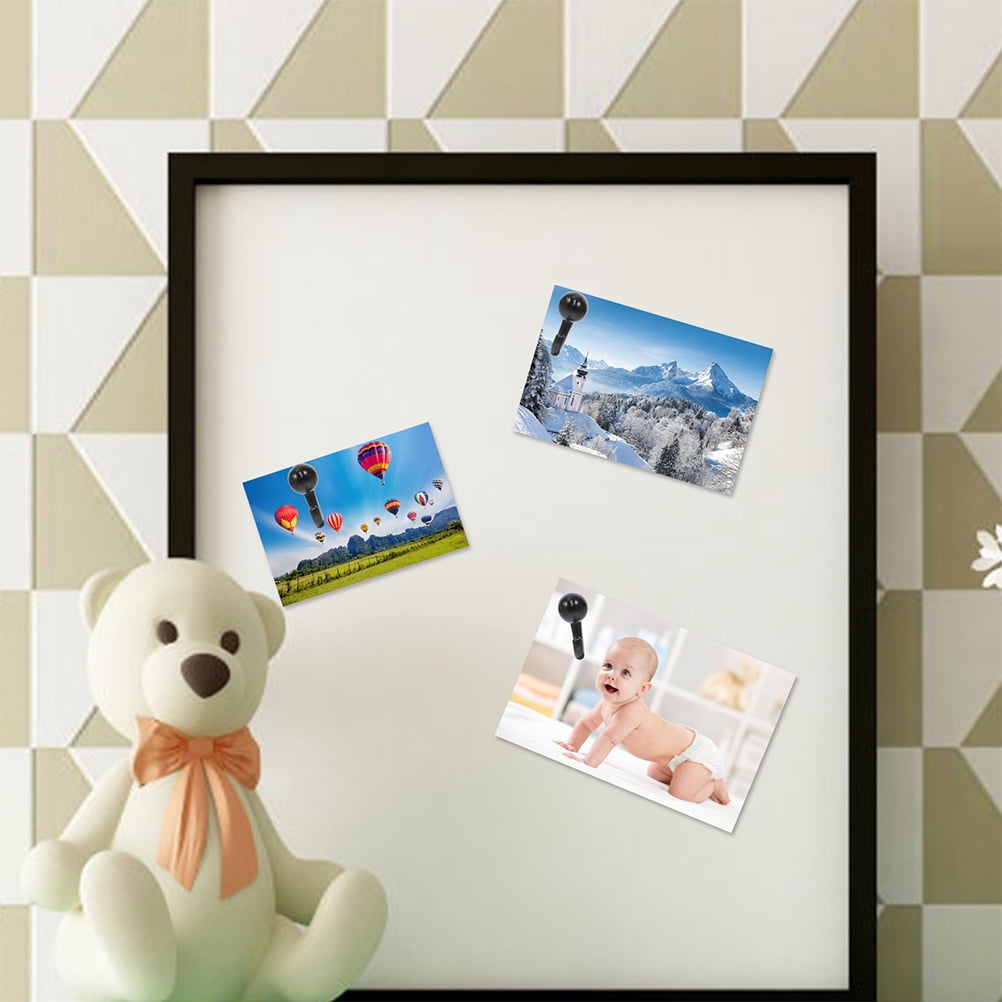 COMPUKAS 100 X Push Pin Hangers Thumb Tacks Hooks Black Plastic Alloy ...