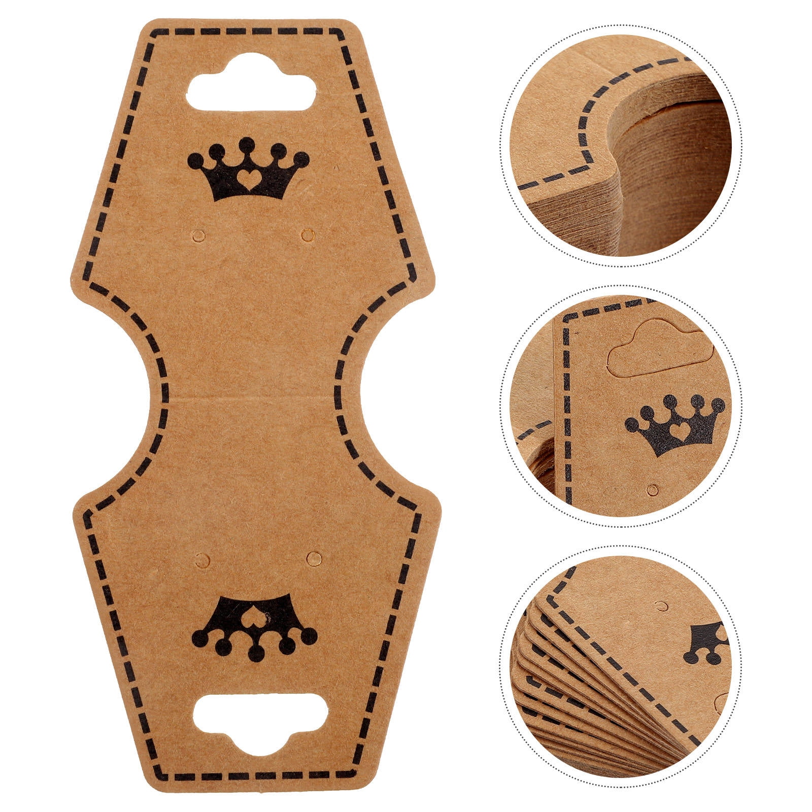 COMPUKAS 100Pcs Chocolate Kraft Paper Jewelry Packaging Cards for ...