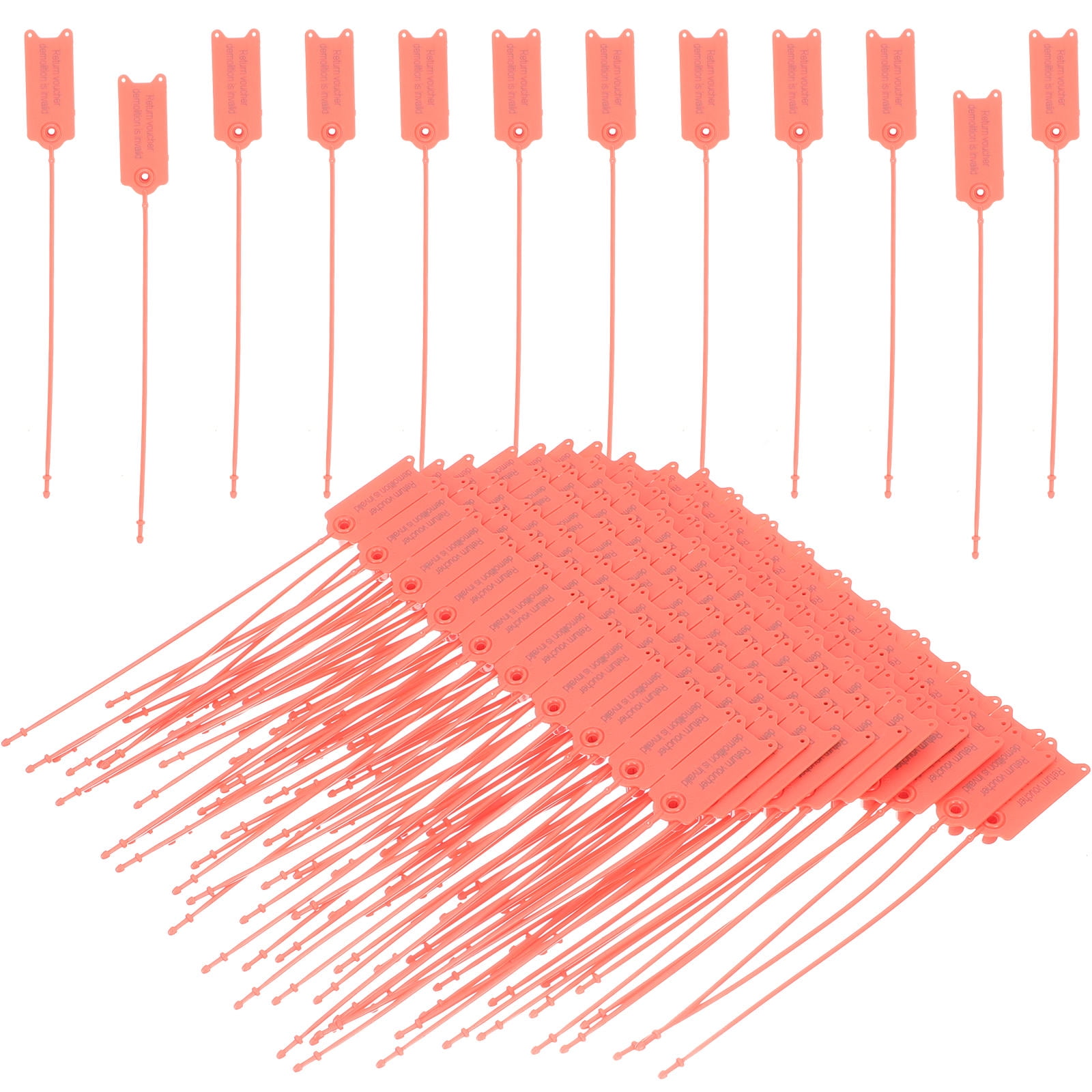 COMPUKAS 100Pcs Red Plastic Label Tags Zip Tie For Handbags And Luggage ...