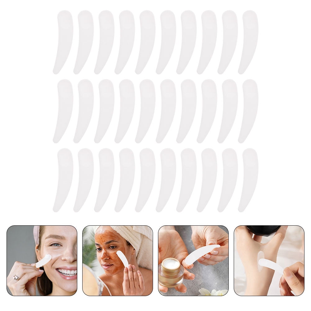 COMPUKAS 100Pcs White PP Makeup Mixing Spoons for Women Eye Cream ...