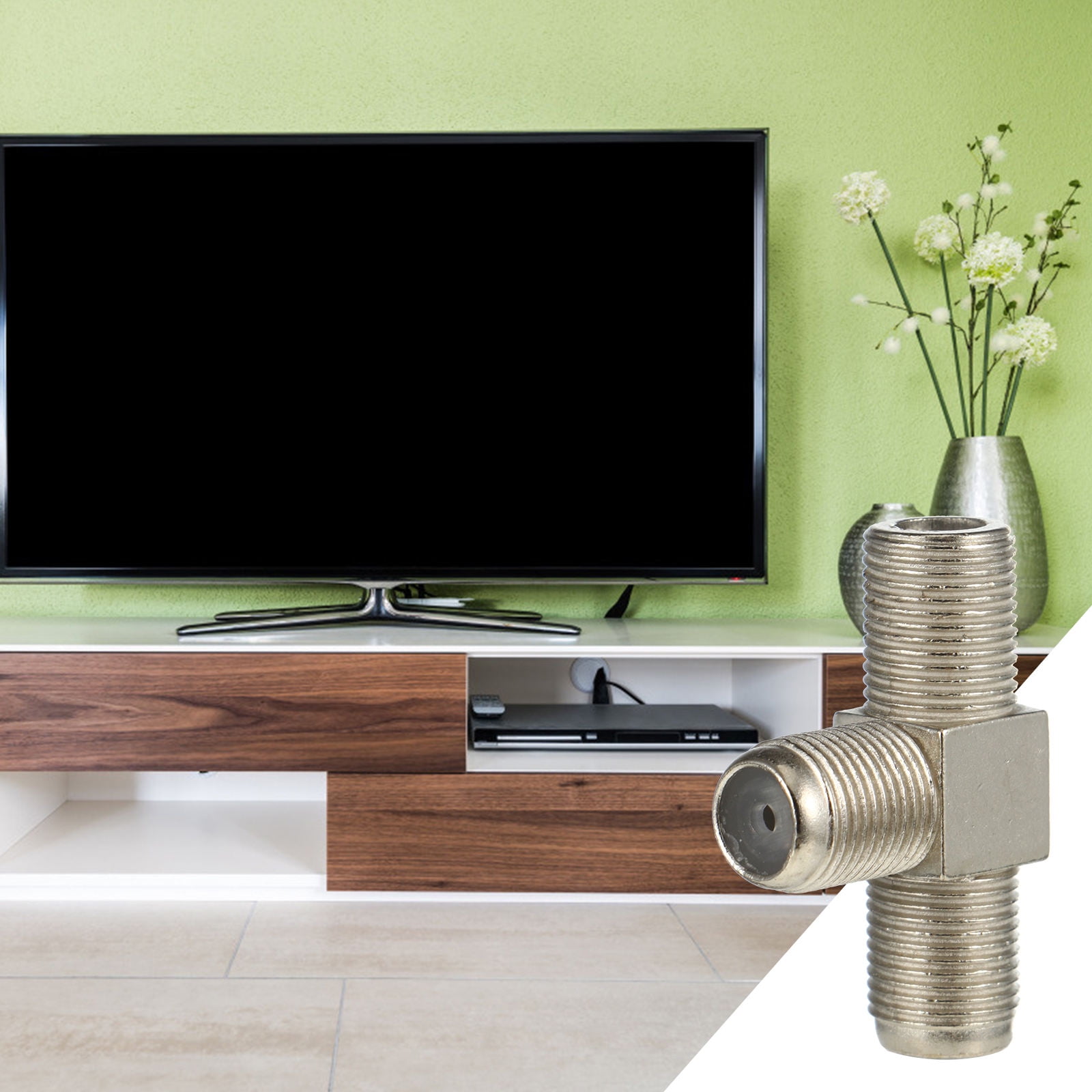 COMPUKAS 10Pcs F Type Female Coaxial Cable Splitter Durable Zinc Alloy ...