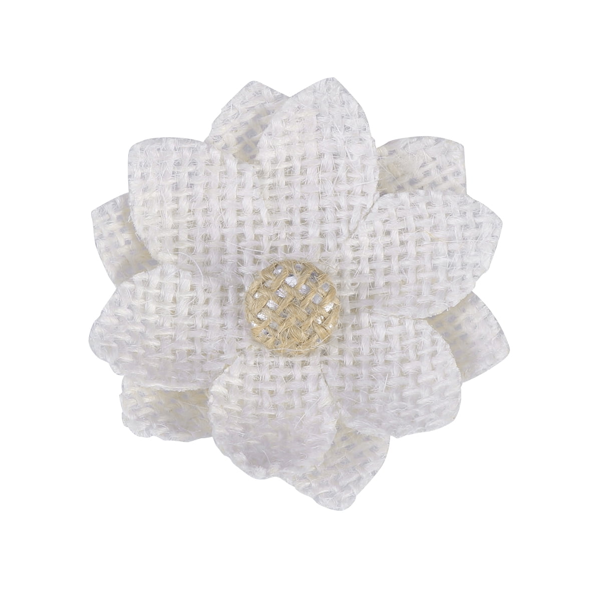 COMPUKAS 10Pcs Jute Burlap Flower White Burlap Crafting Flowers for ...