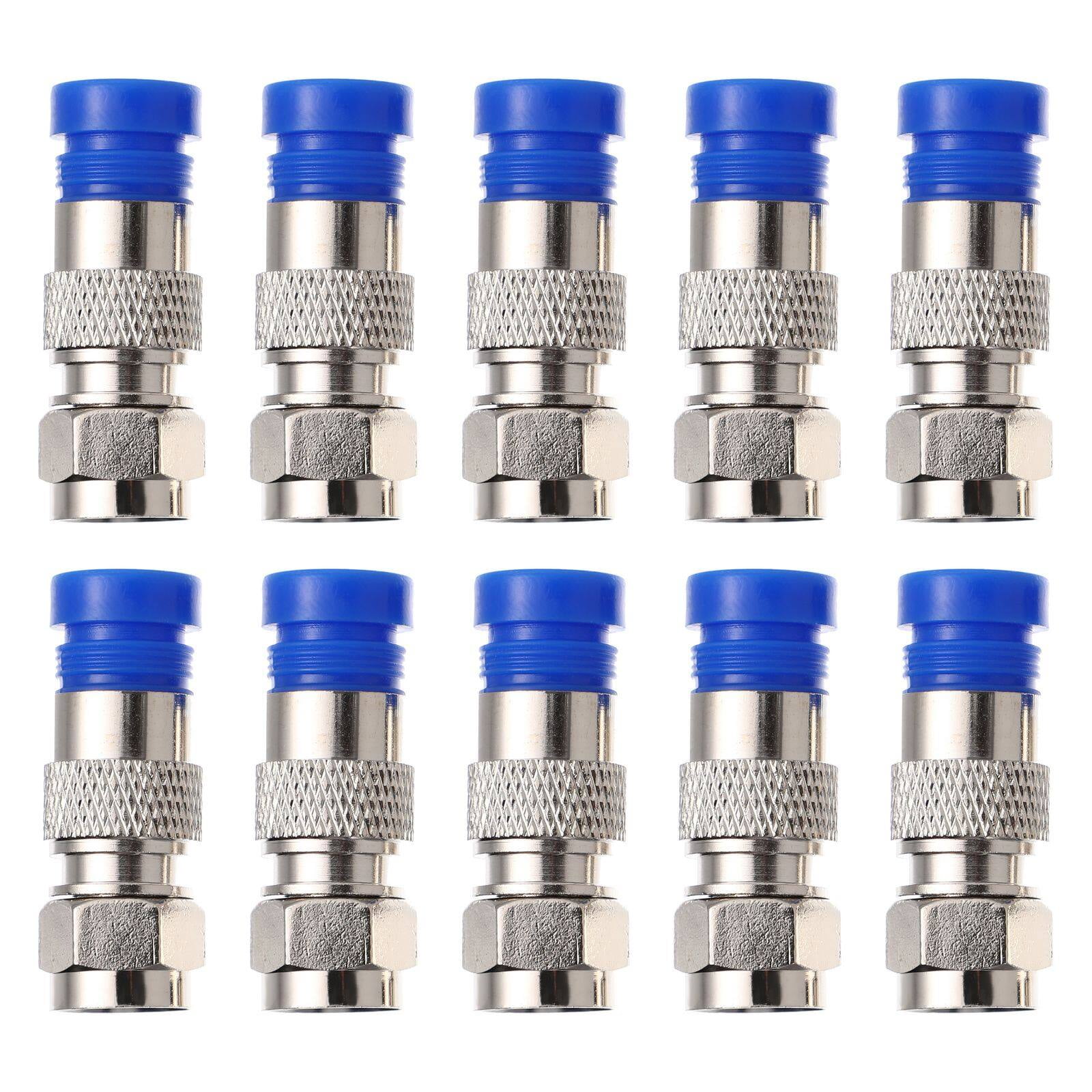 COMPUKAS 10pcs Coax Connector Compression Plug Brass Low Signal ...