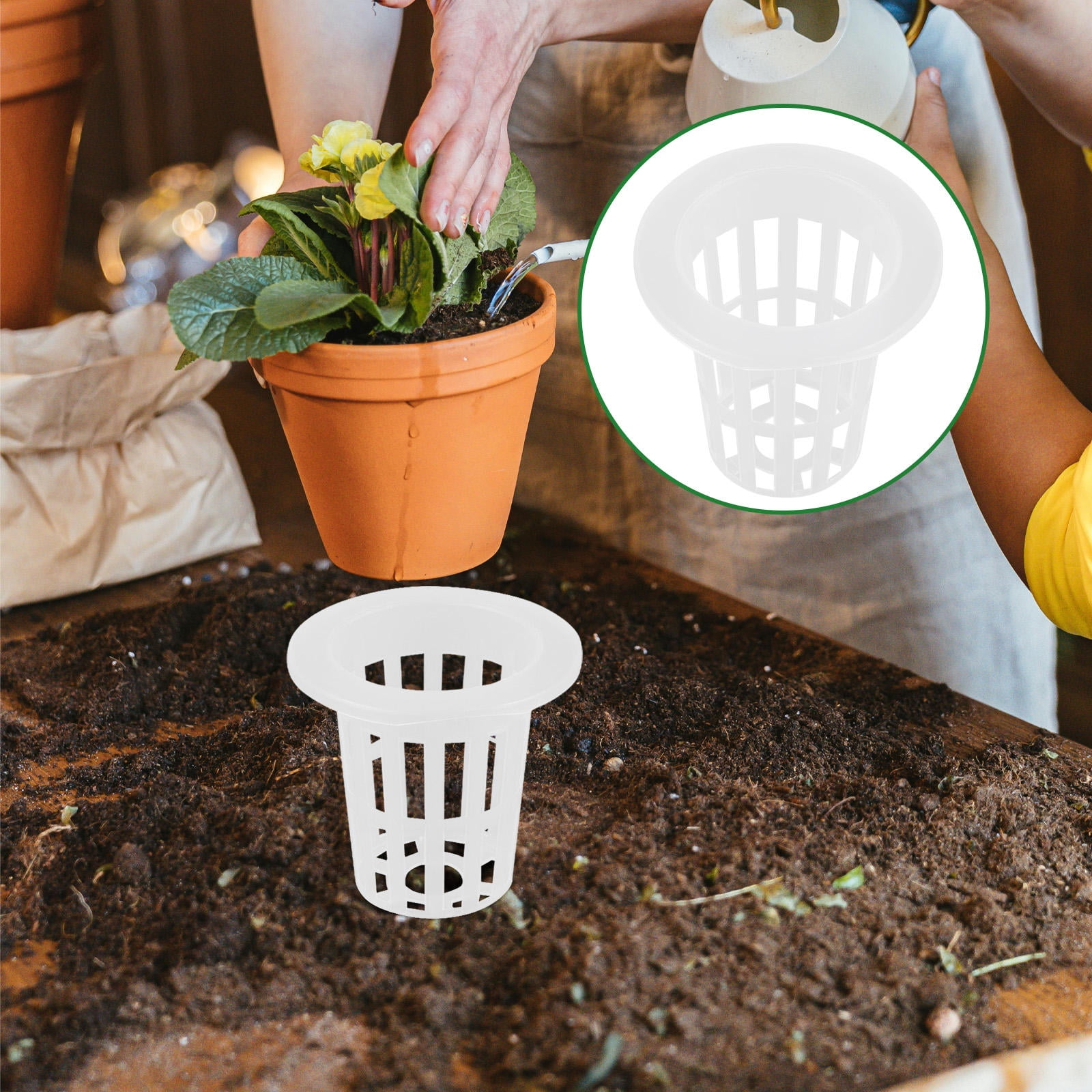 COMPUKAS 12-Pcs Hydroponic Planter Mesh Pots For Soil-free Cultivation ...