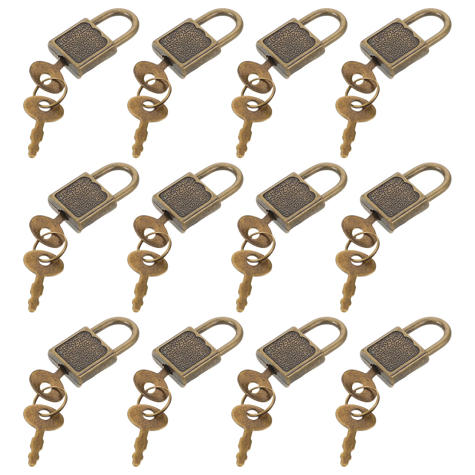 COMPUKAS 12 Sets Tiny Locks With Keys For Jewelry Box Brown Vintage ...