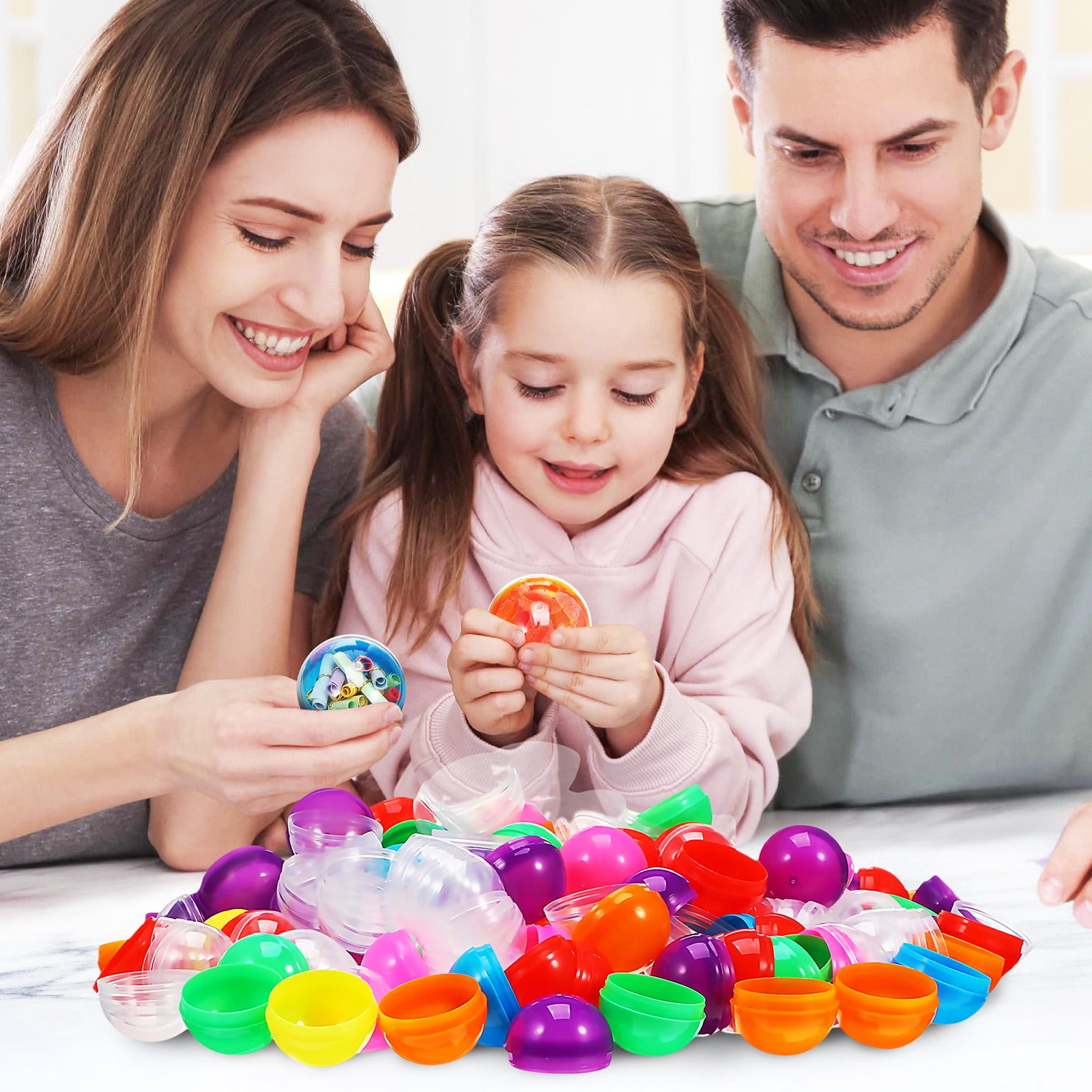 COMPUKAS 120pcs Empty Prize Capsules Plastic Multi Colored For Birthday ...