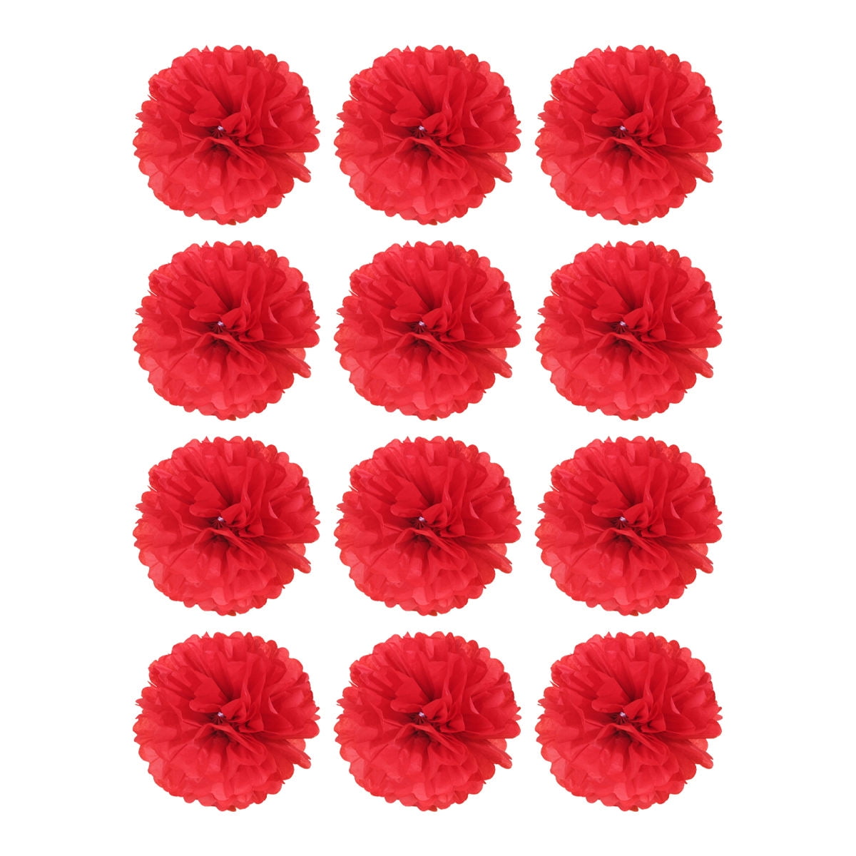 COMPUKAS 12Pcs Red Round Paper Flower Balls for Diy Wedding Festival ...
