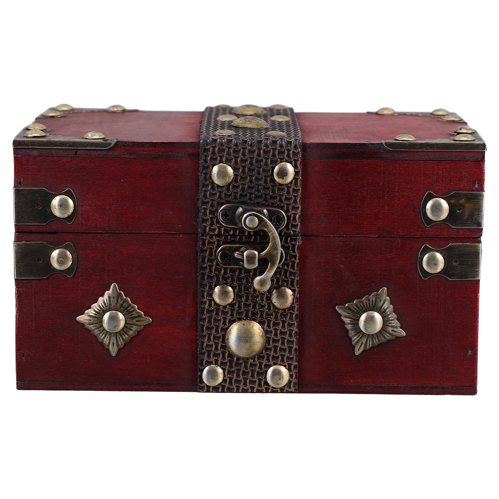 COMPUKAS 1Pack Decorative Wooden Storage Box With Lock Vintage Treasure ...