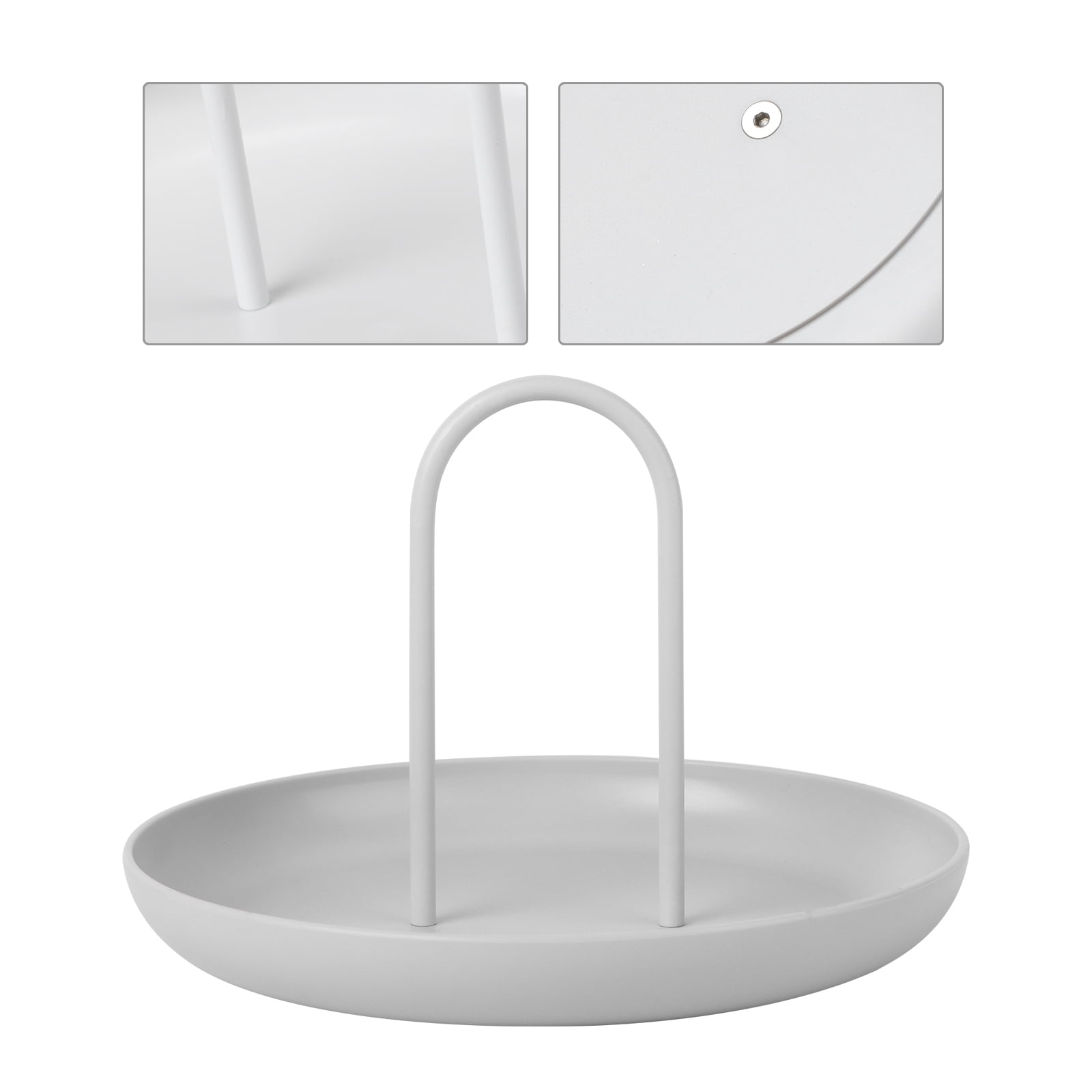 COMPUKAS 1Pcs Decorative Tray Organizer White Aluminium Alloy Storage ...