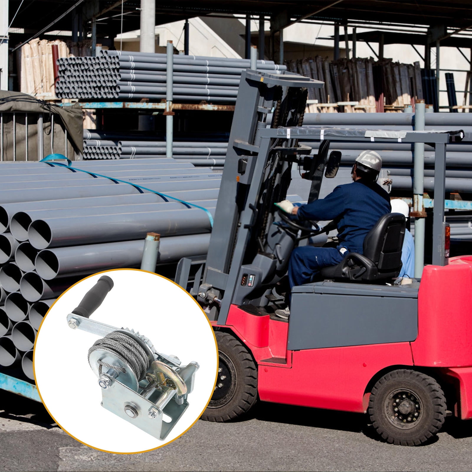 COMPUKAS 1Set Cable Hand Winch For Towing And Emergency Recovery ...