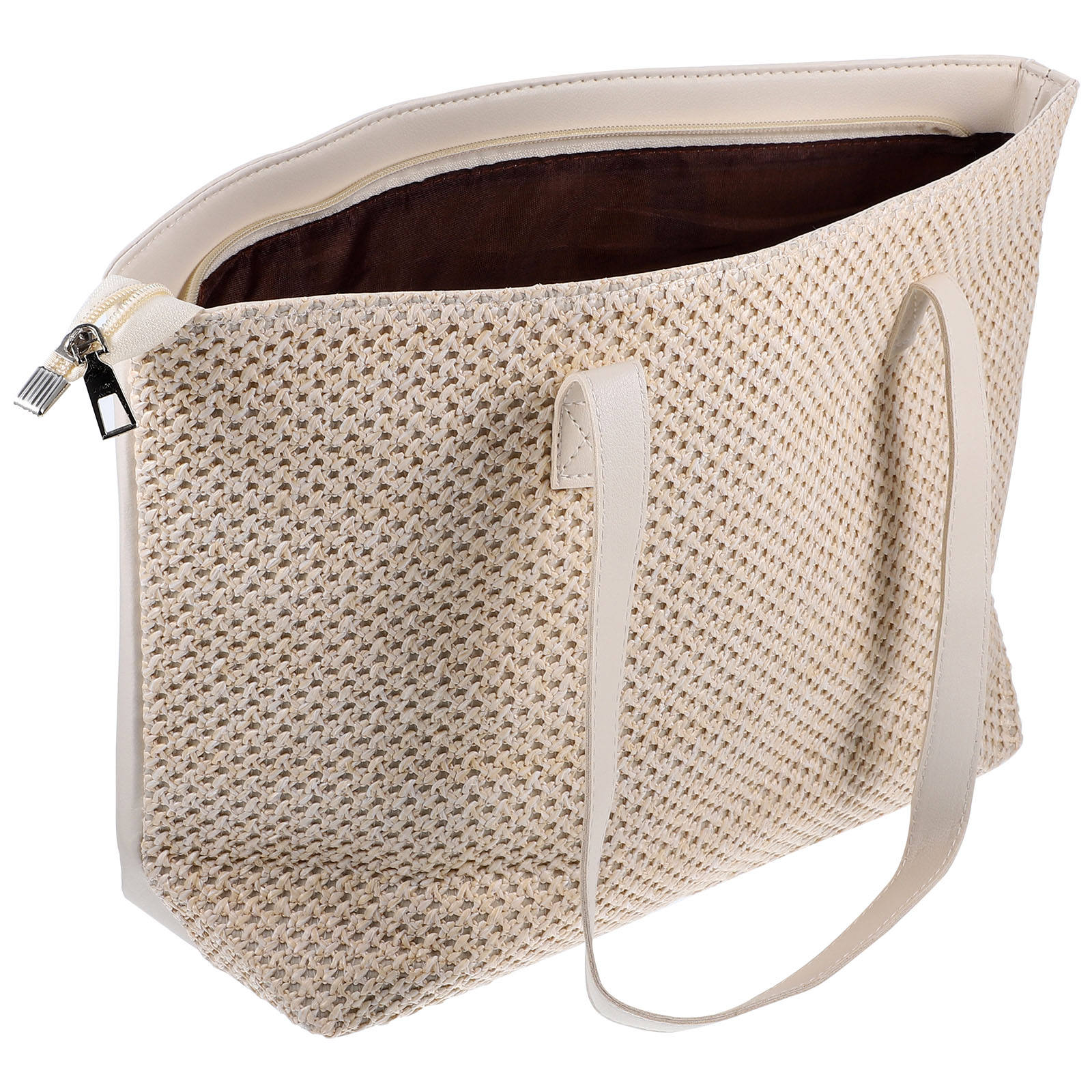COMPUKAS 1Set Ladies' Straw Bag In Beige With Rectangular Shape For ...