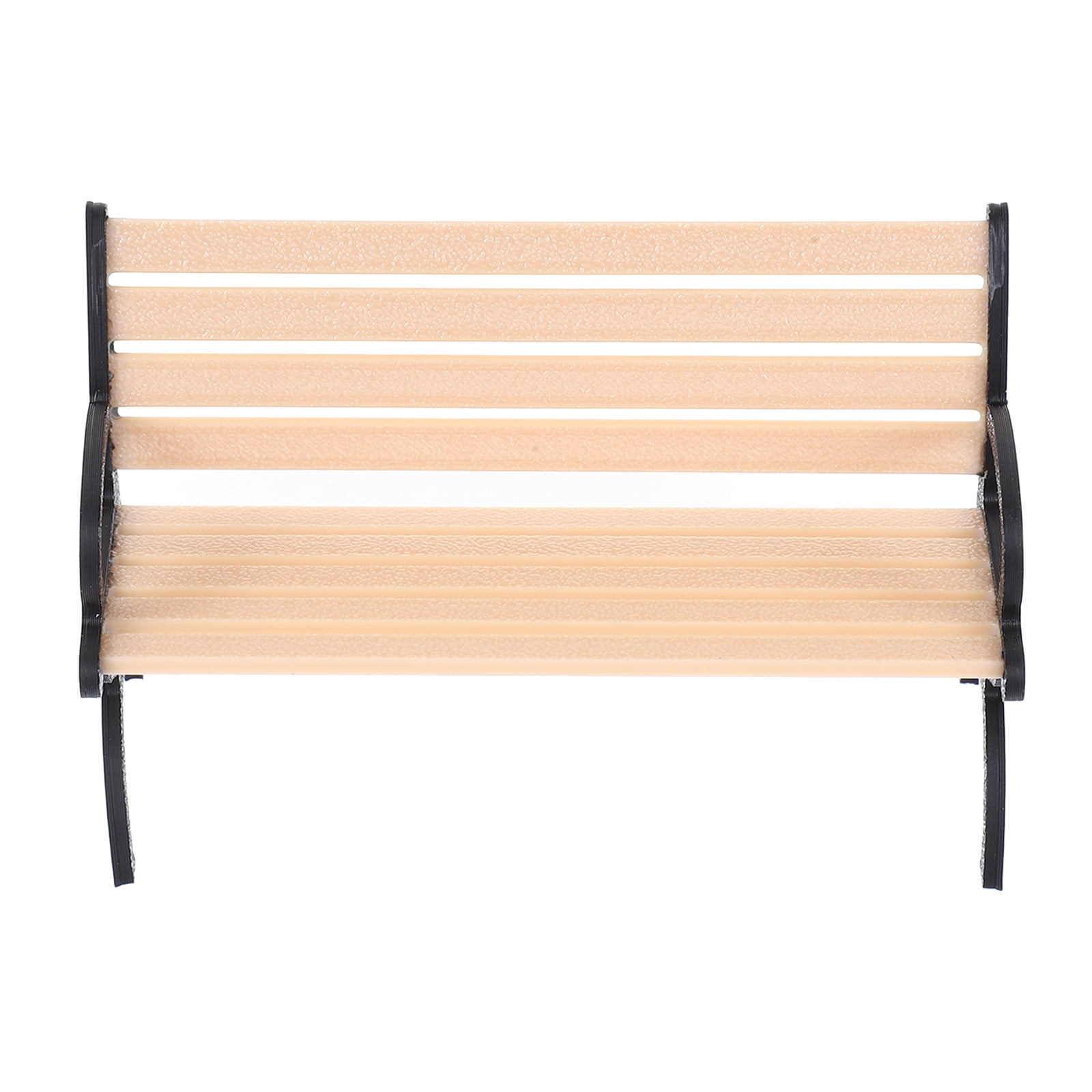 COMPUKAS 1Set Miniature Dollhouse Bench Beige Plastic Bench Shape For ...