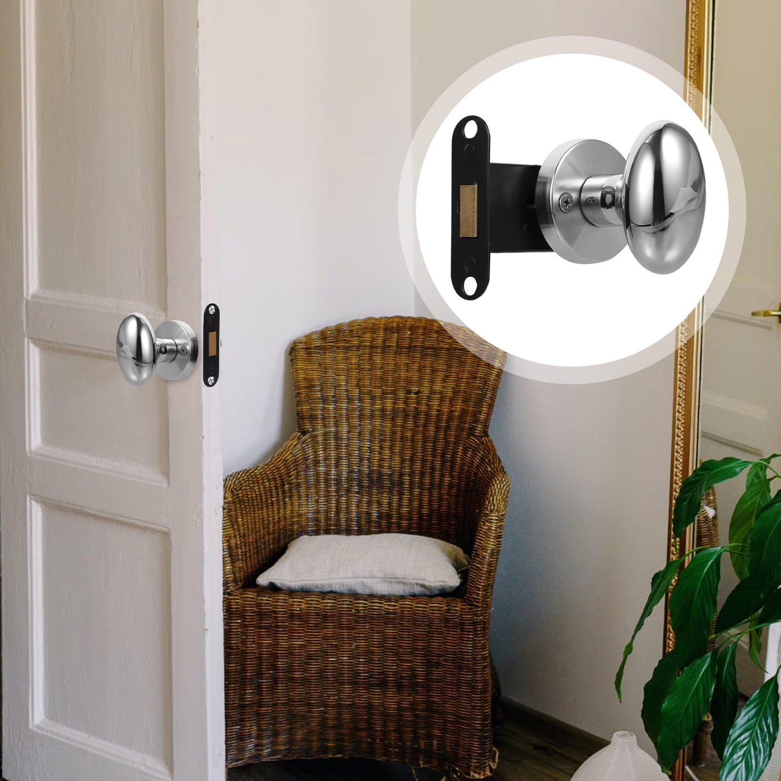 COMPUKAS Commercial Door Deadbolts Stainless Steel Silver Door Handle ...