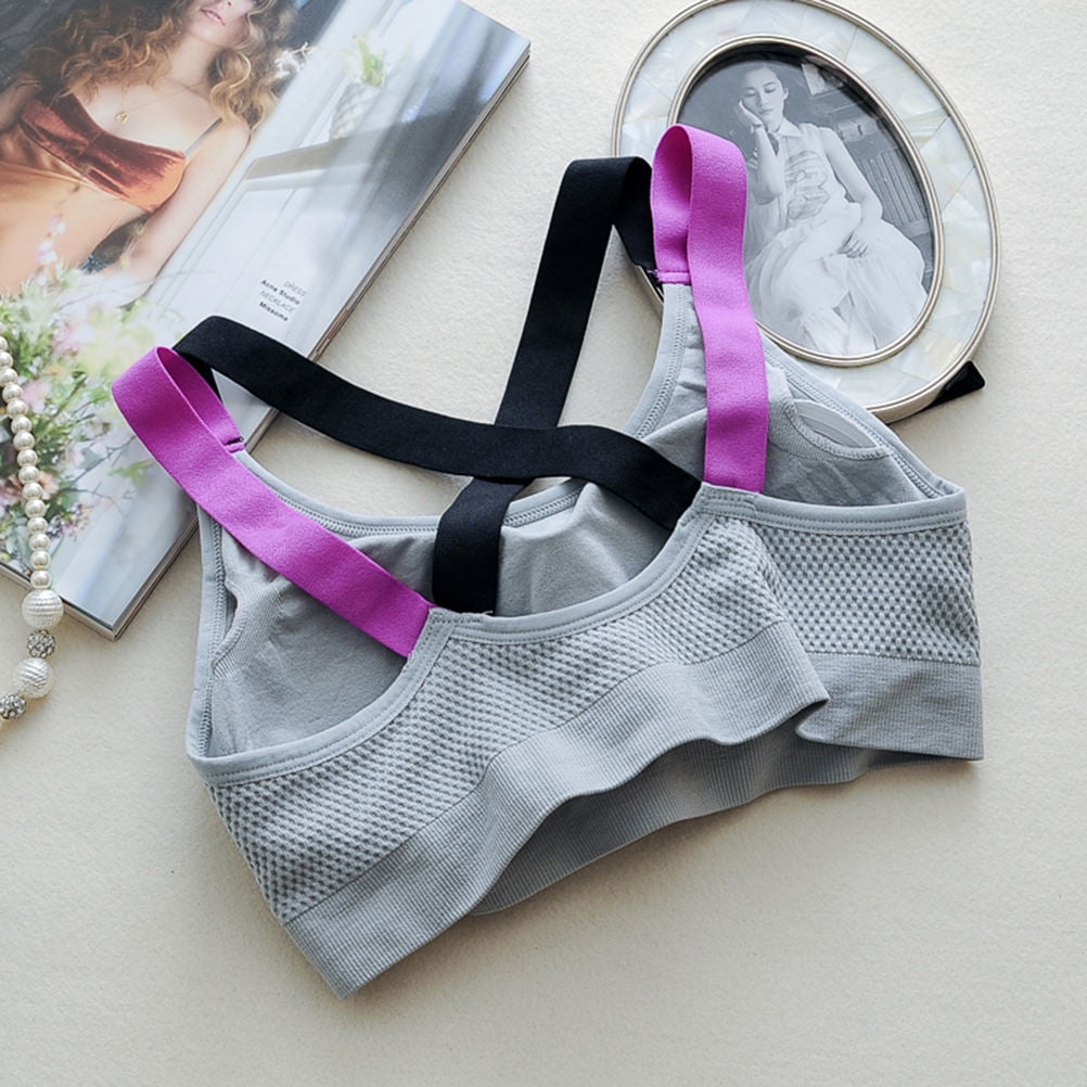 COMPUKAS 1Set Sports Bras Grey Color M Size Cross Back Design for Home ...