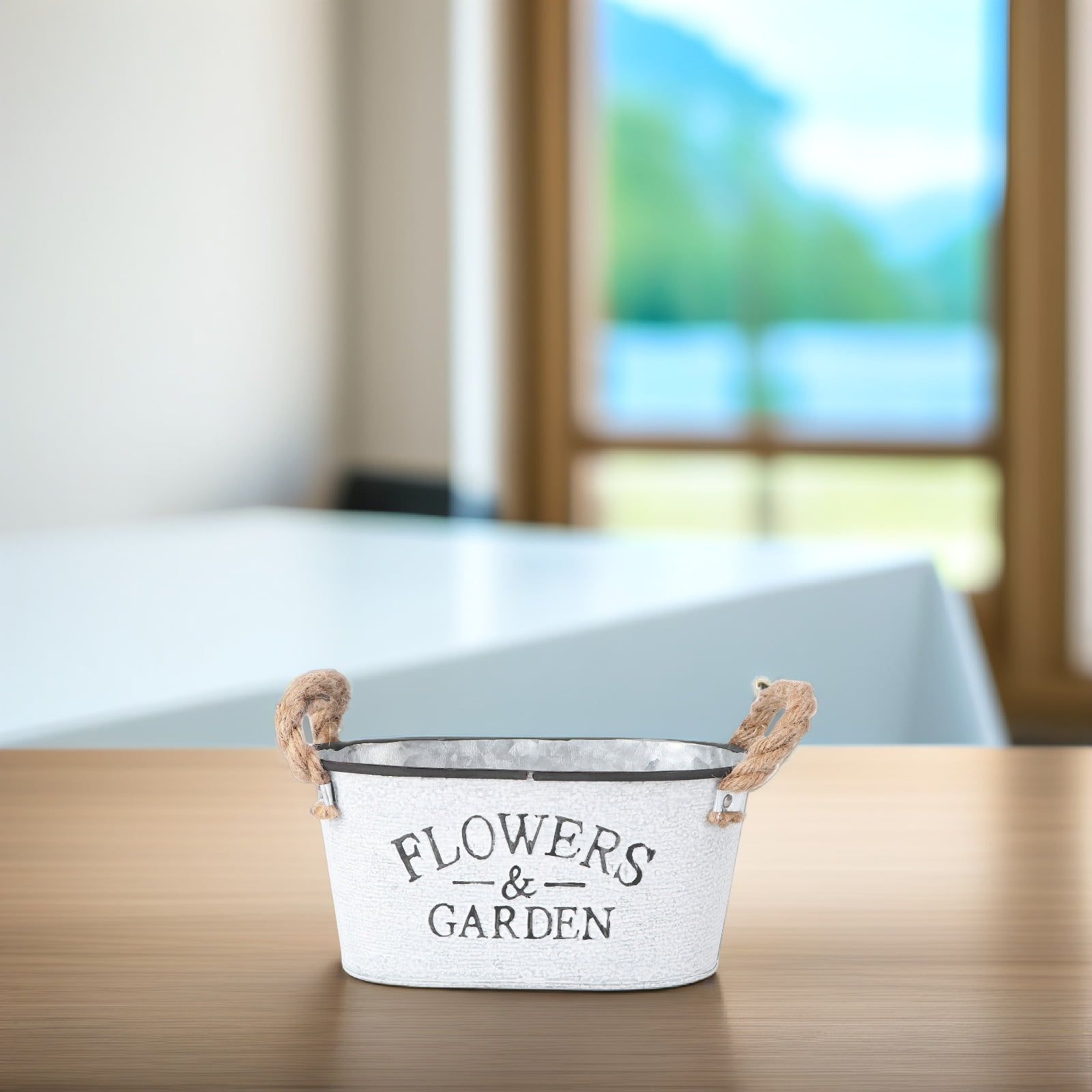 COMPUKAS 1pc Planter Pot Metal Tin Flower Pot Rustic Flower Bucket ...