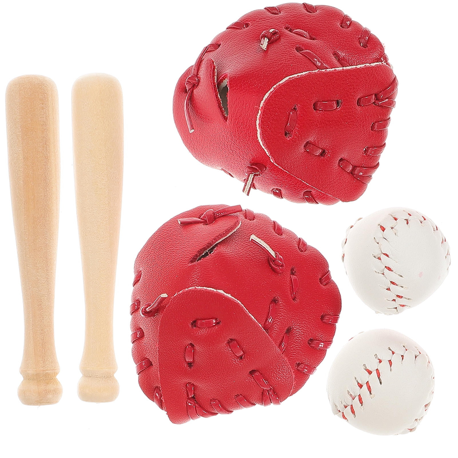 COMPUKAS 2 Sets Miniature Baseball Kit Wooden Craft Sports Dollhouse ...