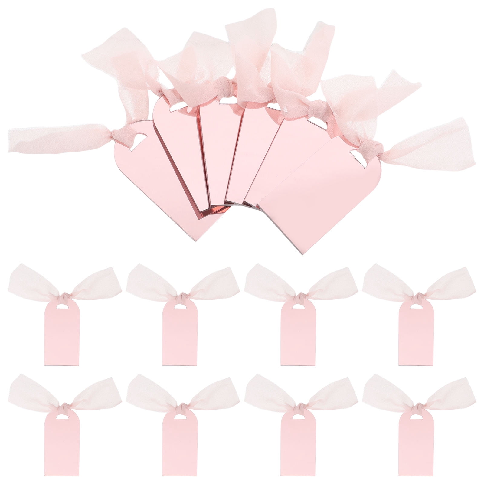 COMPUKAS 20Sets Rose Gold Acrylic Wedding Seating Tags with Ribbon ...