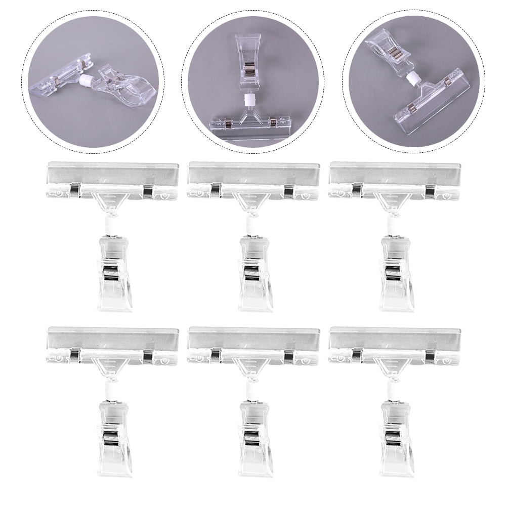 COMPUKAS 25Pcs Transparent Plastic Sign Holder Clips for Store Managers ...
