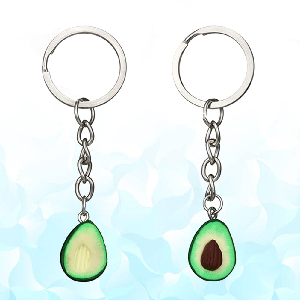 COMPUKAS 2Pcs Durable Clay Avocado Keyring in Assorted Color for ...