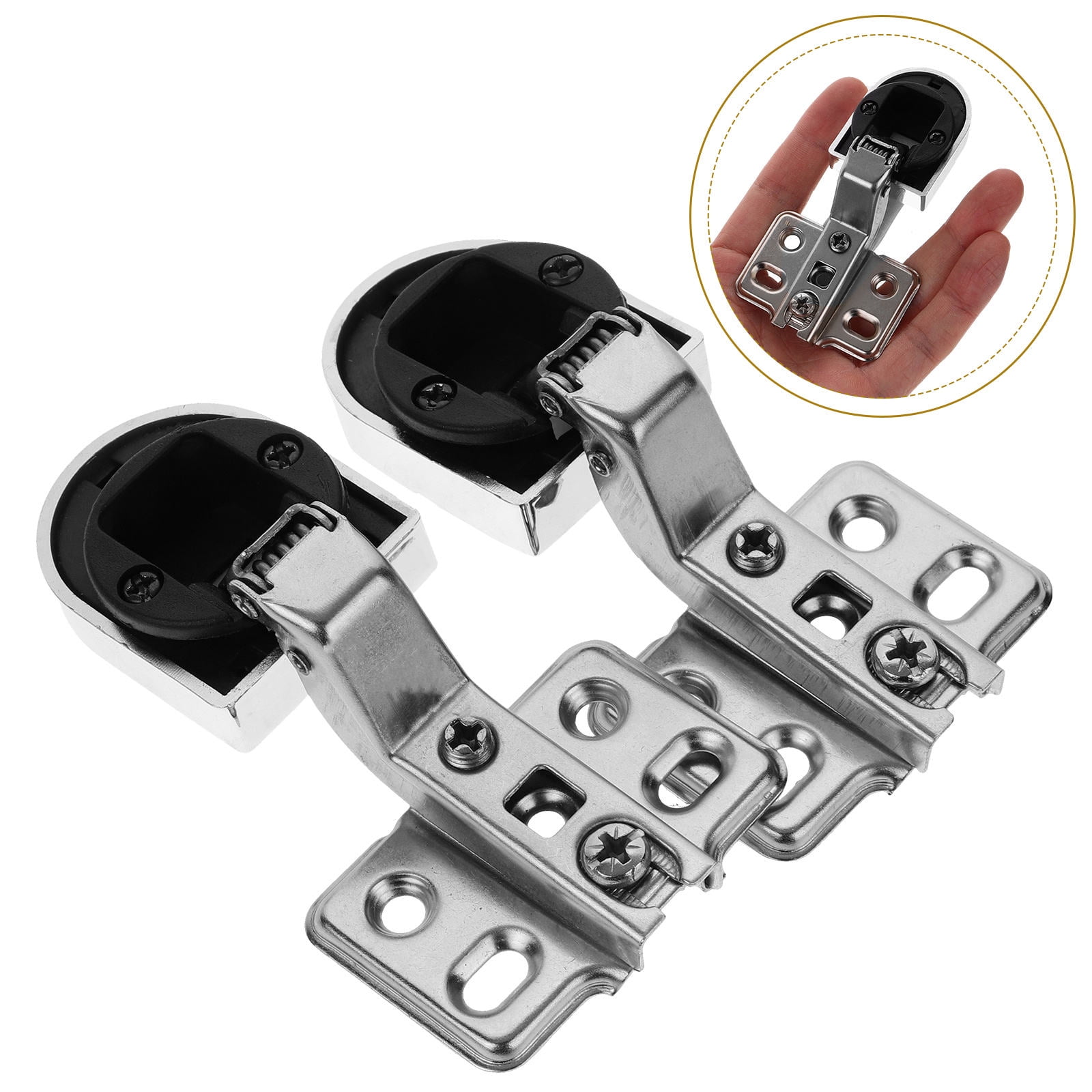 COMPUKAS 2Pcs Easy Install Cabinet Door Hinges with Damping Technology ...