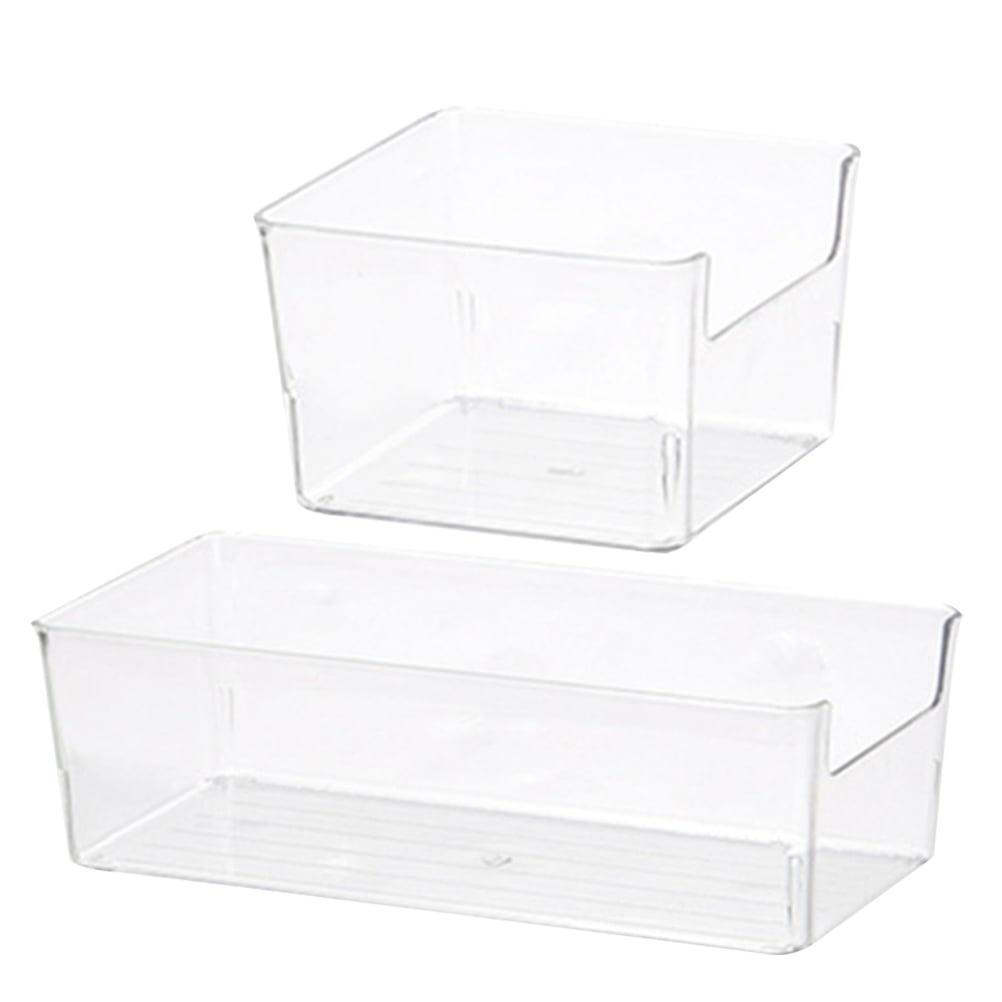 COMPUKAS 2Pcs Multi Compartment Storage Boxes Acrylic Transparent for ...