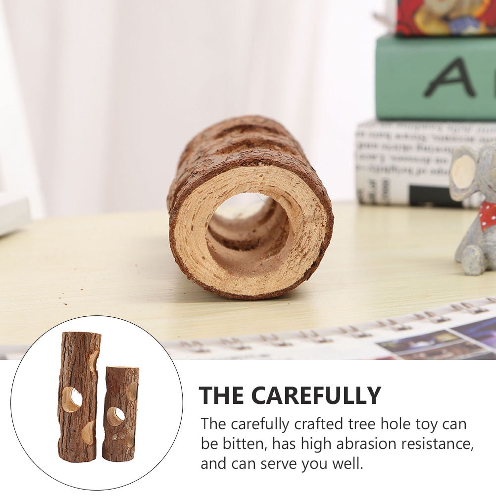 COMPUKAS 2Pcs Rodent Toys Wood for Hamster Shelter and Rest in Indoor ...