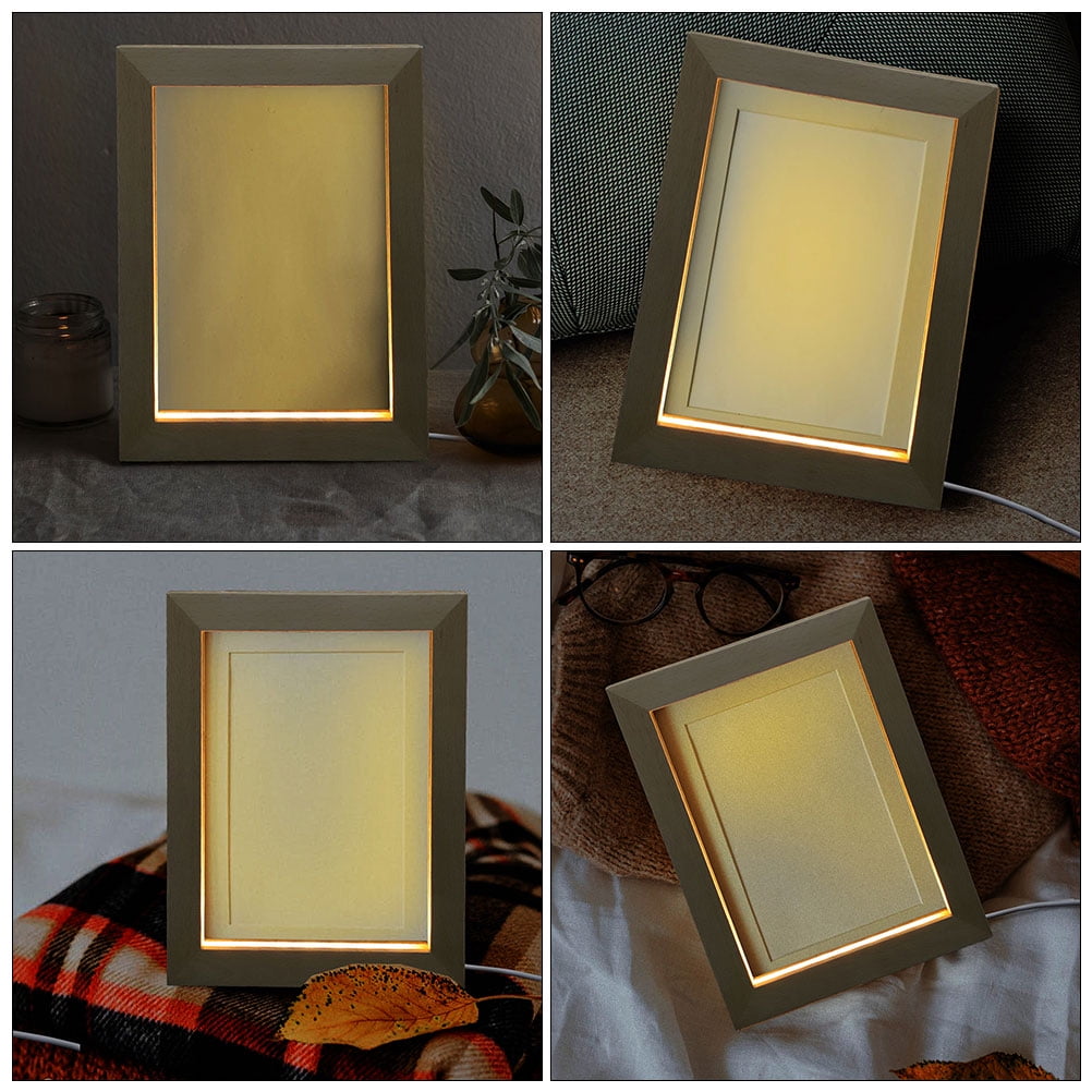 COMPUKAS 2Set Photo Lighting Frame Minimalist Style Khaki Color ...