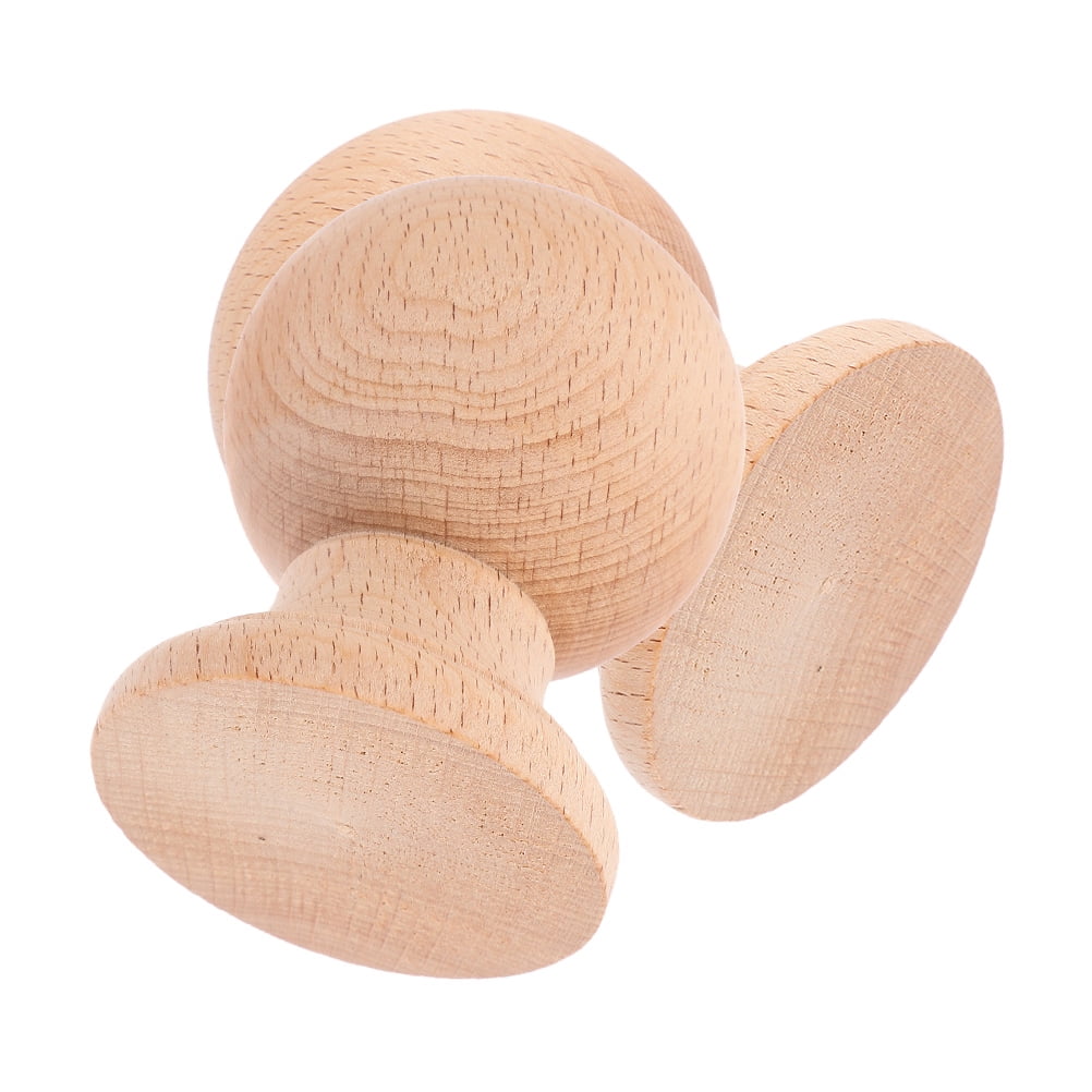 COMPUKAS 2Set Solid Wood Ball Finials Khaki For Diy Crafts Wooden ...
