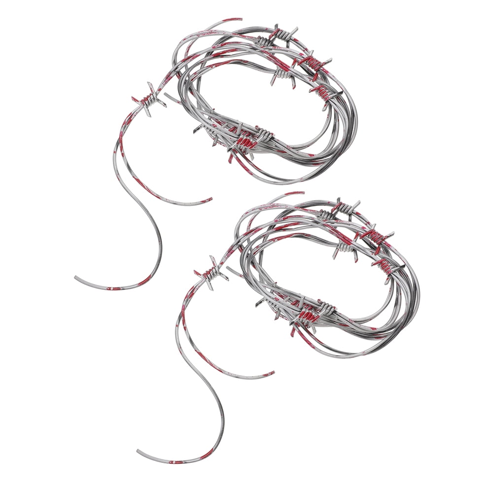 COMPUKAS 2-Pack Creepy Fake Barbed Wire Decorations, Multi-Purpose PVC ...